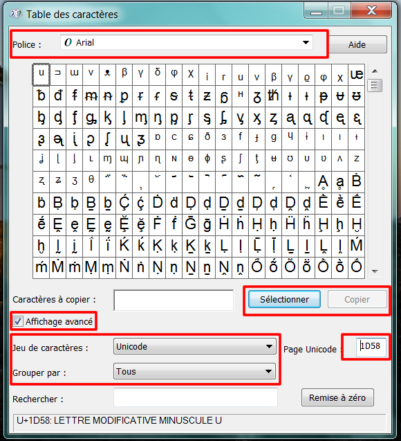 Comment trouver le u exposant unicode dans mon ordinateur? – Innu-aimun
